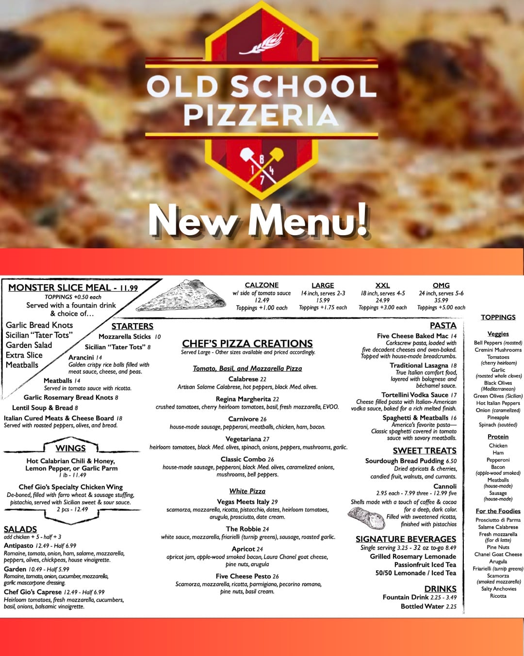 Menu – Old School Pizzeria